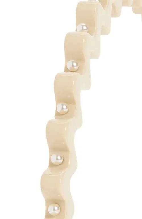 Alexandre De Paris Imitation Pearl Headband - Beige