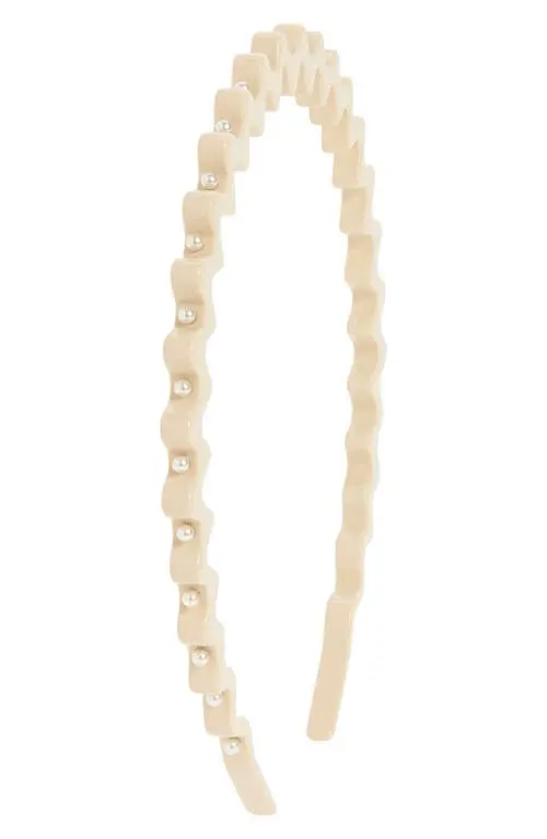 Alexandre De Paris Imitation Pearl Headband - Beige