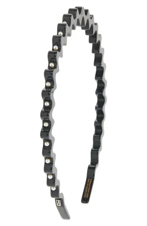 Alexandre De Paris Imitation Pearl Headband - Black