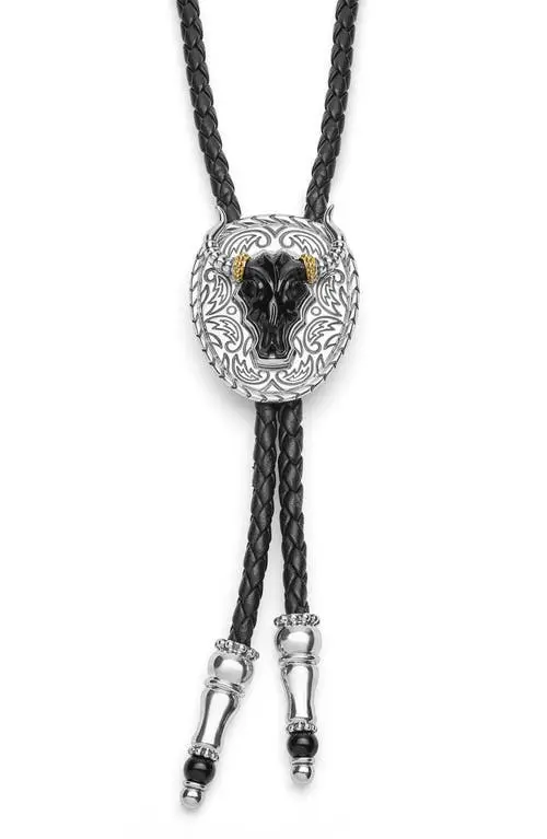 Lagos Longhorn Medallion Bolo Tie - Silver