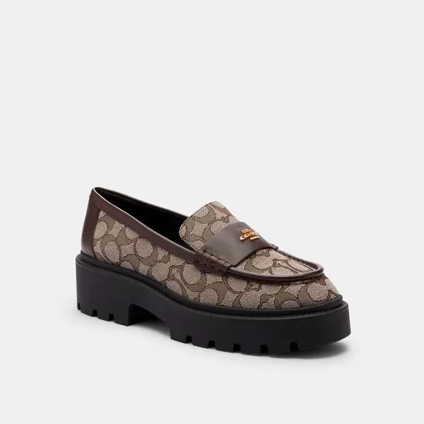 COACH OUTLET Coach Signature Jacquard Loafer - Oak/maple