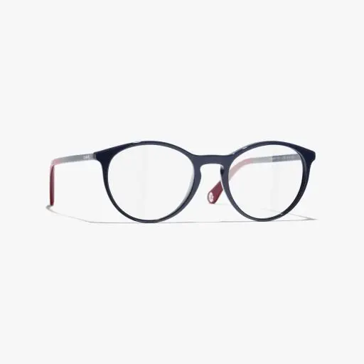 Chanel Pantos Eyeglasses - Navy Blue & Burgundy