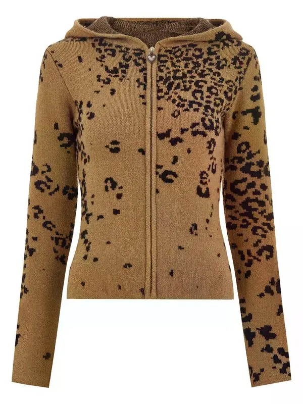 PROTÉMOA Cheetah-print Zip-up Hoodie
