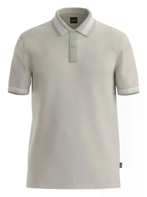 BOSS Tipped Collar Polo Shirt - Neutrals