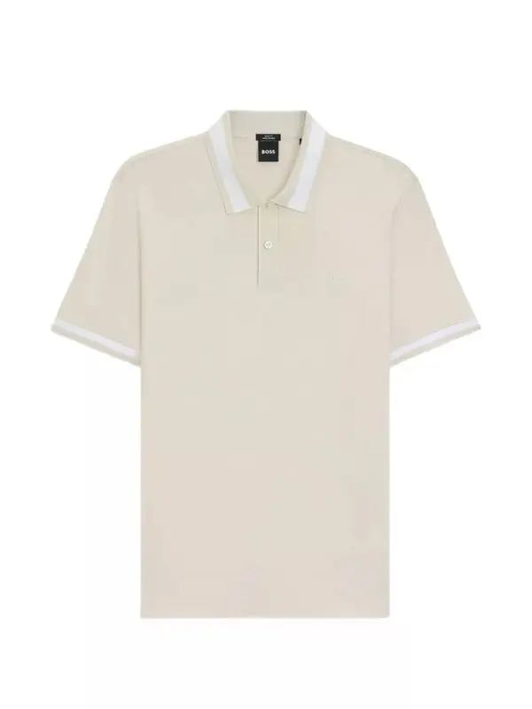 BOSS Tipped Collar Polo Shirt - Neutrals
