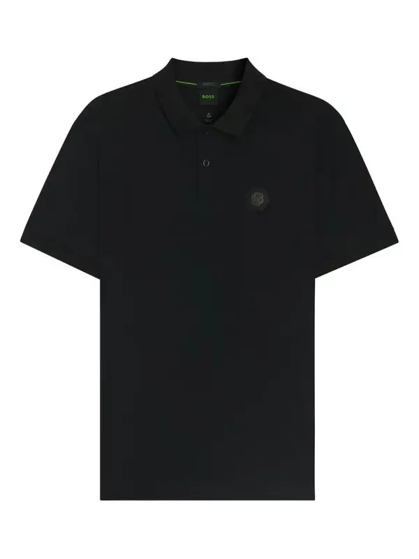 BOSS Logo-plaque Polo Shirt - Black
