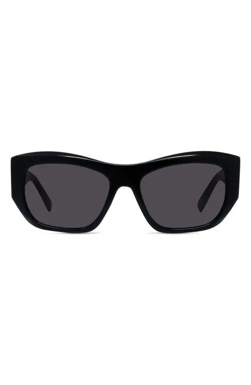 Givenchy Gv Day Square Sunglasses - Shiny Black/smoke