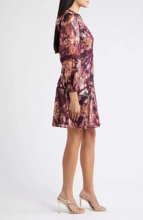 Eliza J Lace Trim Trapeze Dress