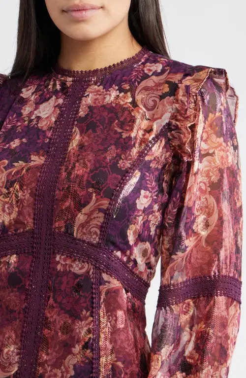 Eliza J Lace Trim Trapeze Dress