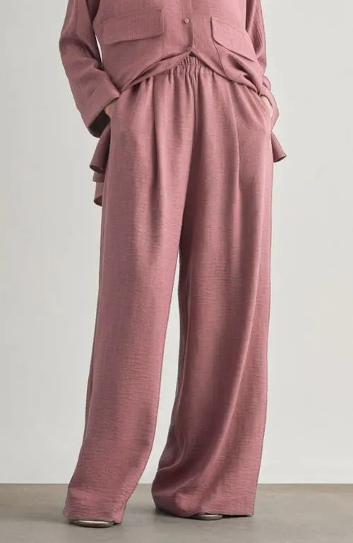 MIZALLE Wide-leg Linen-textured Polyester Pants