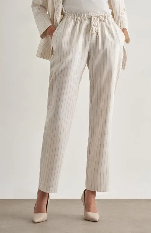 MIZALLE Striped Drawstring Wide Leg Trousers