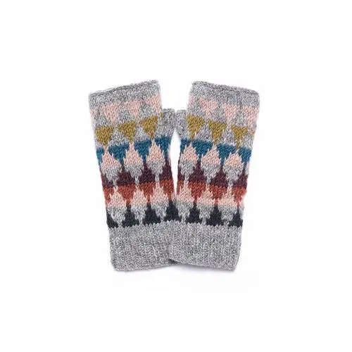 FEELGOODZ Jaya Harlequin Wool Half Mittens - Cabin