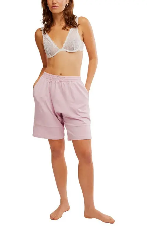 Free People Flowy Wide-leg Lounge Shorts - Fragrant Lilac