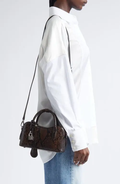 Stella Mccartney Ryder Snakeskin Embossed Top Handle Bag In