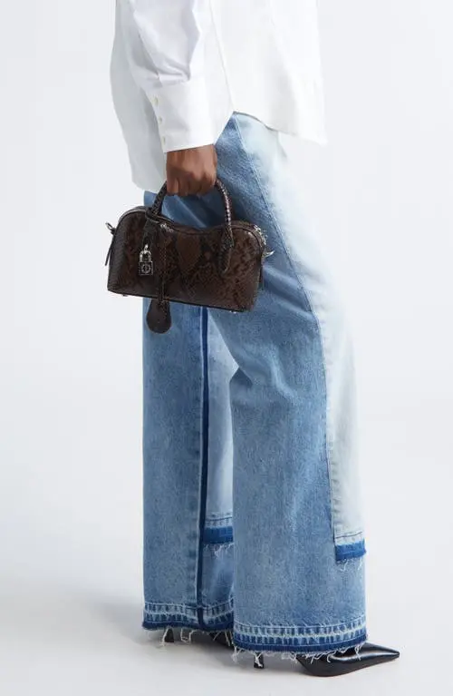 Stella Mccartney Ryder Snakeskin Embossed Top Handle Bag In