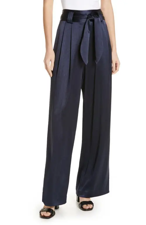 Tory Burch Tie Waist Satin Pants