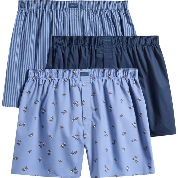 Tommy John Assorted 3-pack Woven Cotton Boxers - Vcscb/fscb/drbl