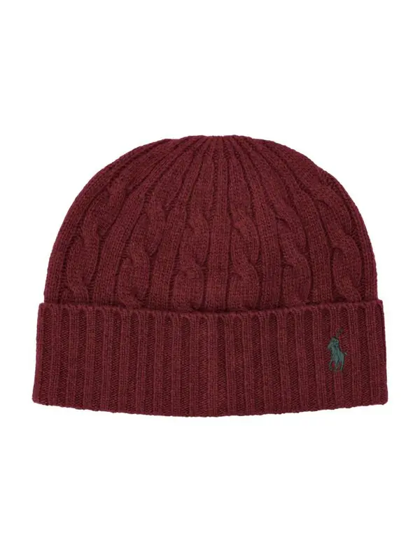 Polo Ralph Lauren Wool-blend Cable-knit Beanie - Purple