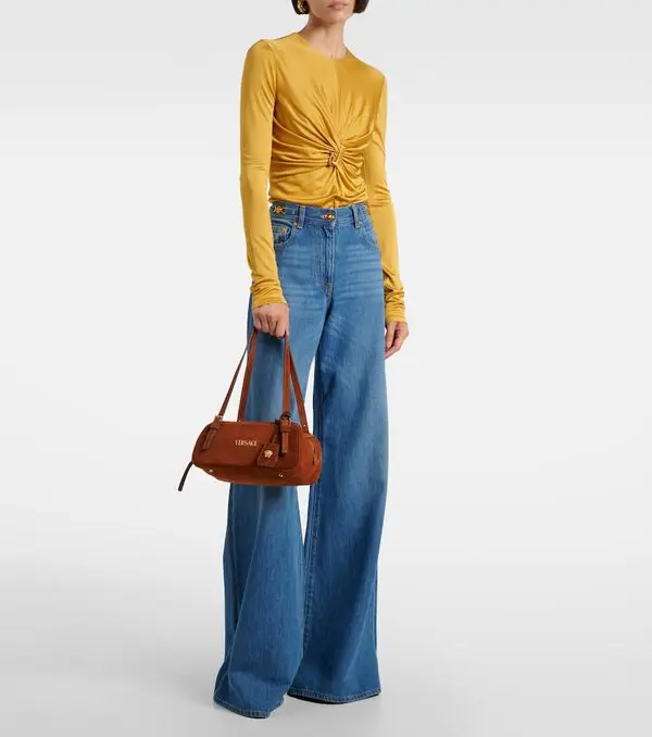 Versace Suede Shoulder Bag