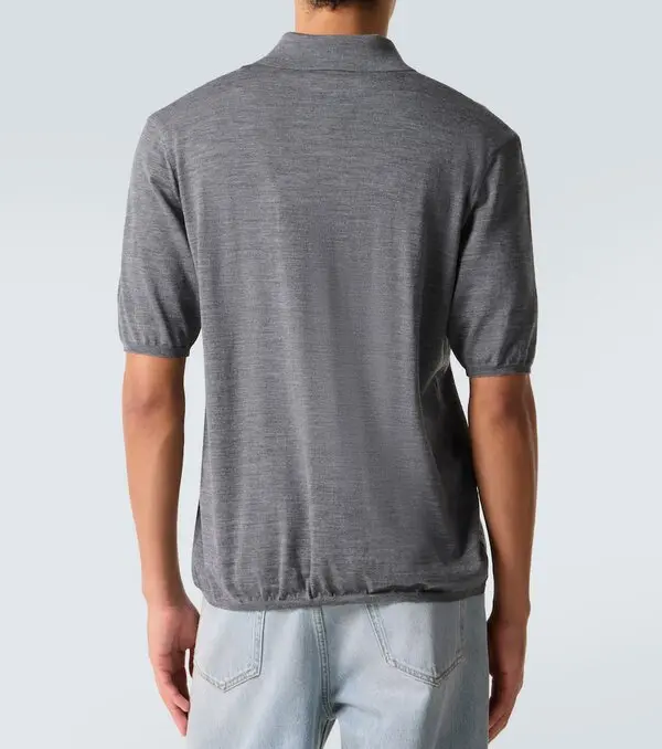 Saint Laurent Cassandre Wool Polo Shirt