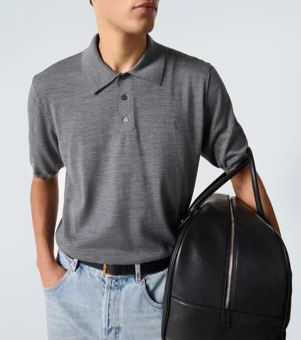 Saint Laurent Cassandre Wool Polo Shirt