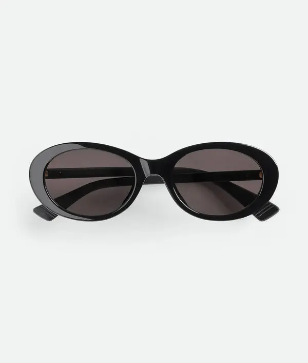 Bottega Veneta Classic Oval Sunglasses - Black/grey