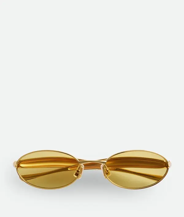 BOTTEGA  VENETA Sardine Oval Sunglasses - Gold/yellow