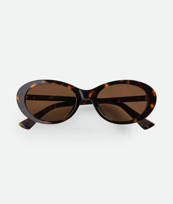 Bottega Veneta Classic Oval Sunglasses - Havana/brown