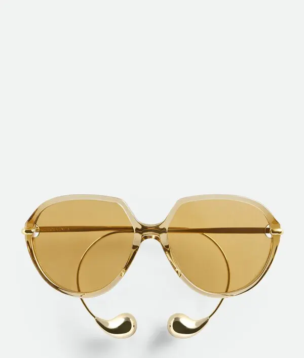 BOTTEGA  VENETA Squared Sunglasses - Yellow/brown