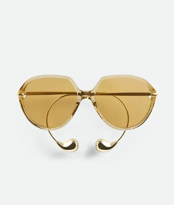 Bottega Veneta Drop Squared Sunglasses - Yellow/brown