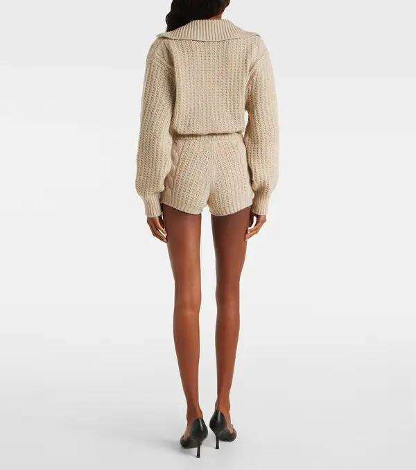 Magda Butrym Cable-knit Cashmere Shorts - Beige