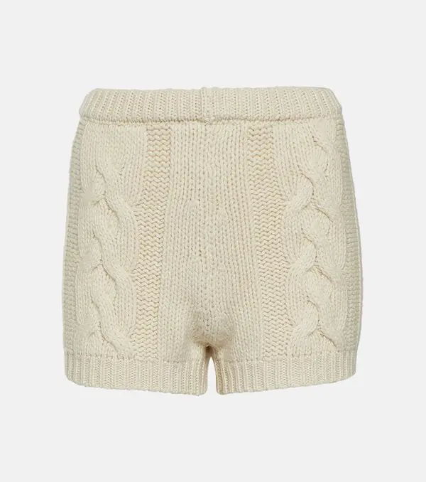 Magda Butrym Cable-knit Cashmere Shorts - Neutrals