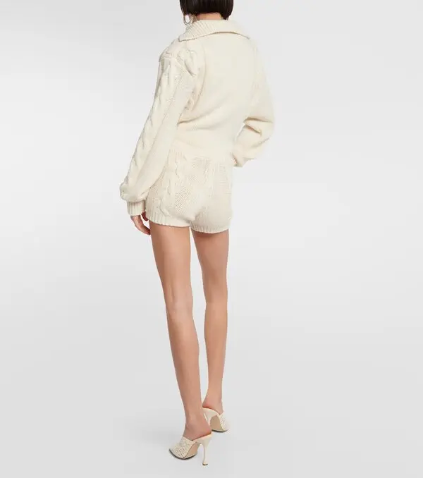 Magda Butrym Cable-knit Cashmere Shorts - Neutrals