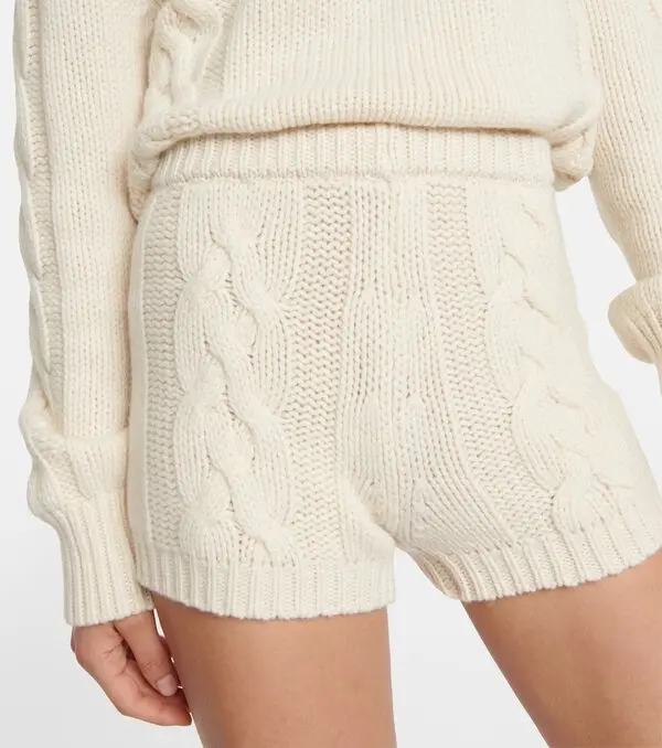 Magda Butrym Cable-knit Cashmere Shorts - Neutrals