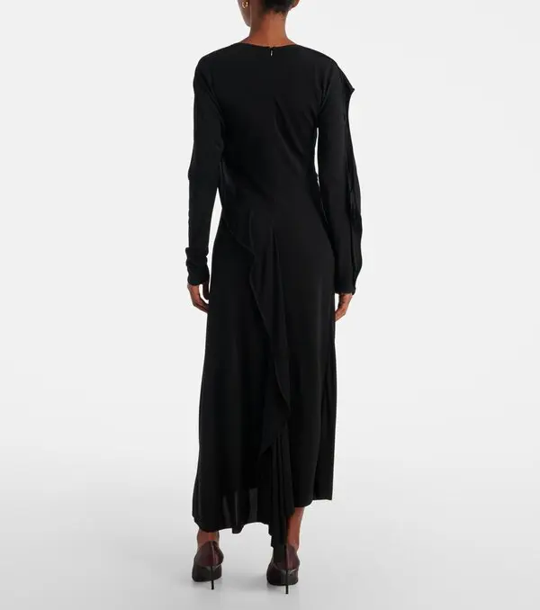 Victoria Beckham Draped Jersey Maxi Dress