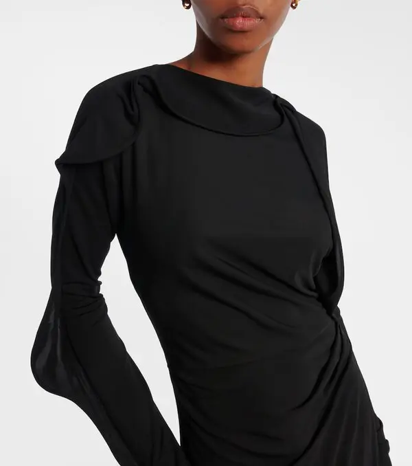 Victoria Beckham Draped Jersey Maxi Dress