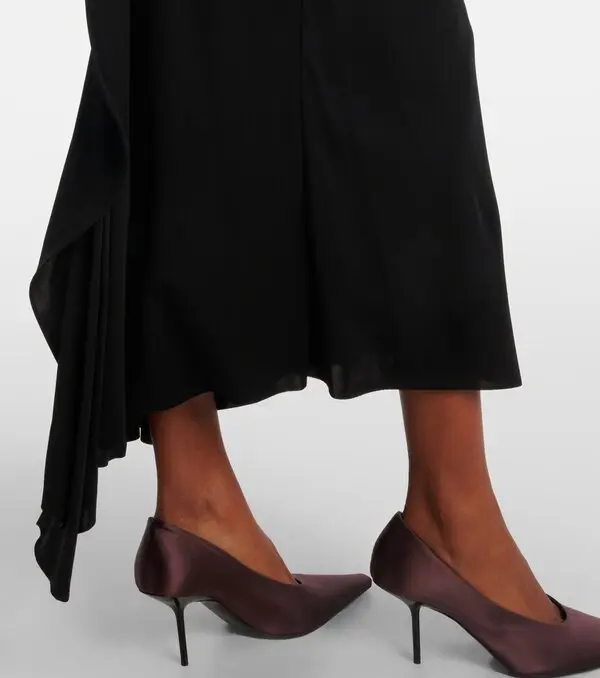 Victoria Beckham Draped Jersey Maxi Dress