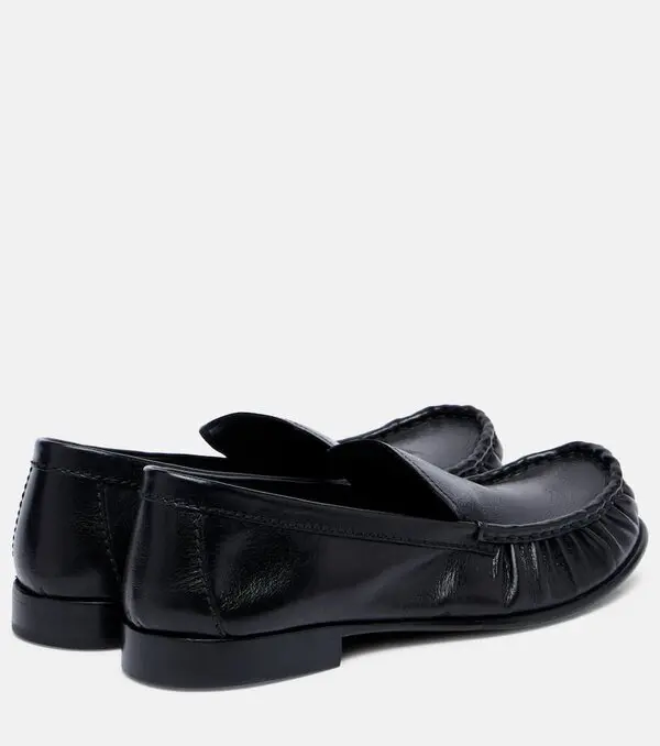 Miu Miu Logo Leather Loafers