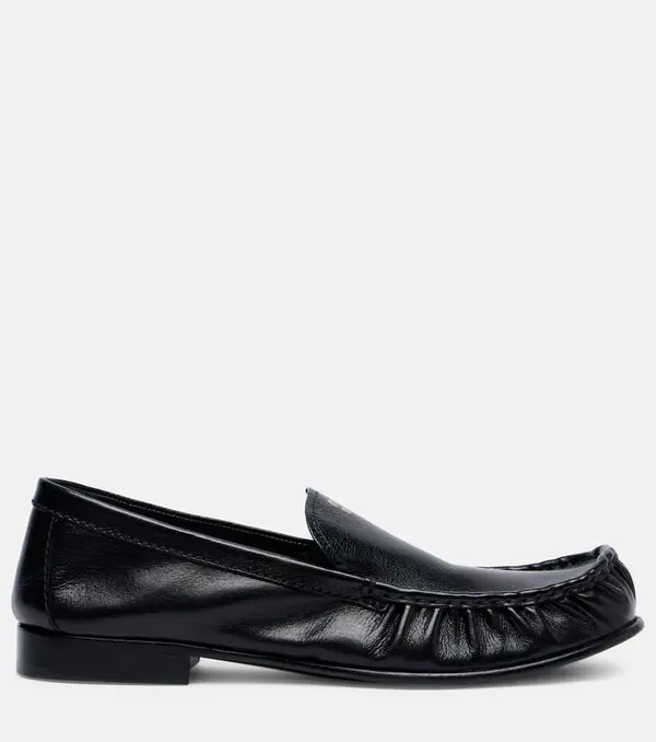 Miu Miu Logo Leather Loafers