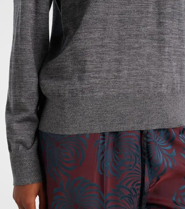 Dries Van Noten Wool Polo Sweater - Grey