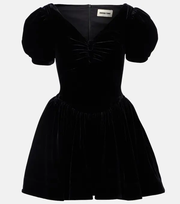 SHUSHU/TONG Floral Print Linen Midi Dress - Black