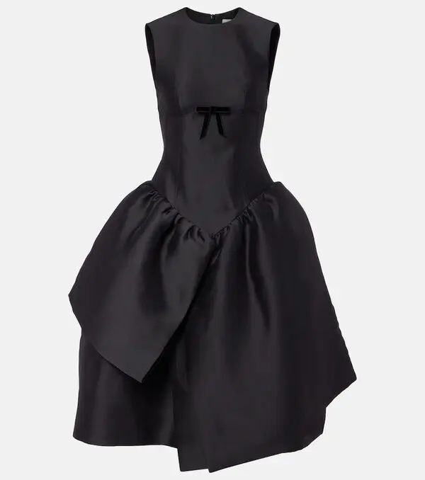 SHUSHU/TONG Bow-detail Cutout Top - Black