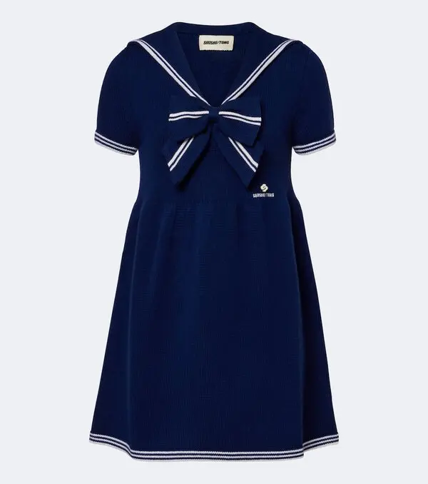 SHUSHU/TONG Bow-detail Cutout Top - Blue