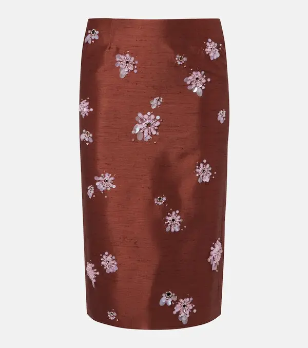 SHUSHU/TONG Floral Print Linen Midi Dress - Brown