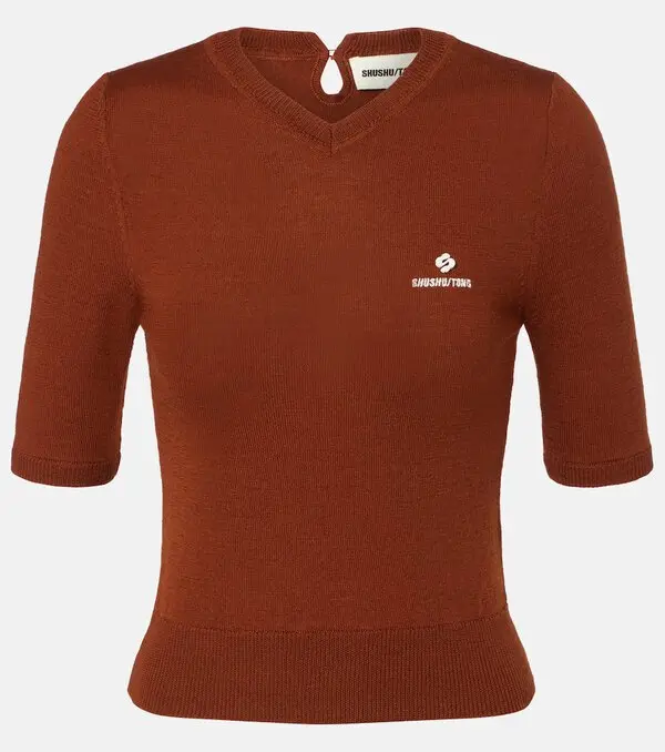 SHUSHU/TONG Bow-detail Cutout Top - Brown