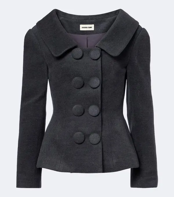 SHUSHU/TONG Bow-detail Cutout Top - Grey