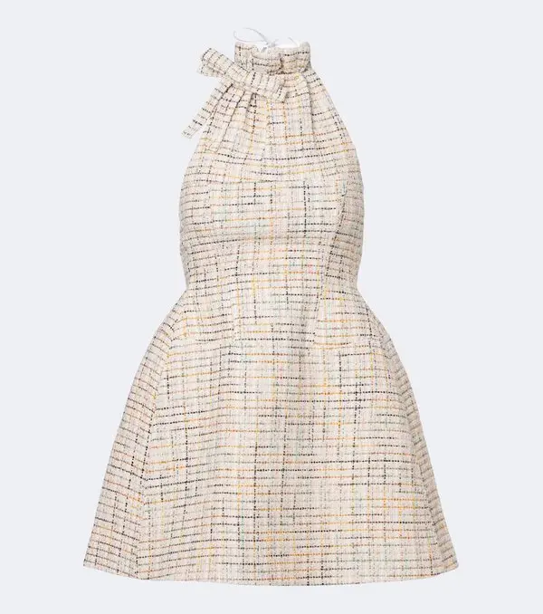 SHUSHU/TONG Cotton-blend Tweed Minidress - Multicoloured