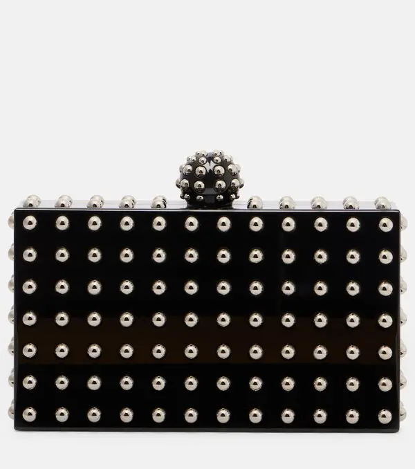 AQUAZZURA Cosmic Mini Studded Clutch - Black