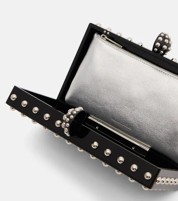 AQUAZZURA Cosmic Mini Studded Clutch - Black
