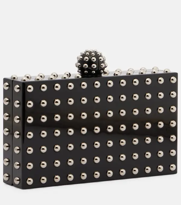 AQUAZZURA Cosmic Mini Studded Clutch - Black